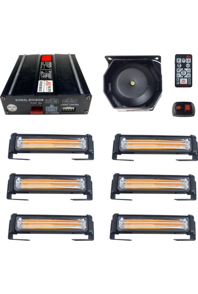 Space 6 Flaşlı Metal Siyah Kumandalı Siren / SSSR46-1