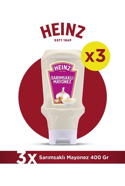 Heinz Sarımsaklı Mayonez 400 gr - 3'lü Paket Heinz Sarımsaklı Mayonez 400 gr - 3'lü Paket