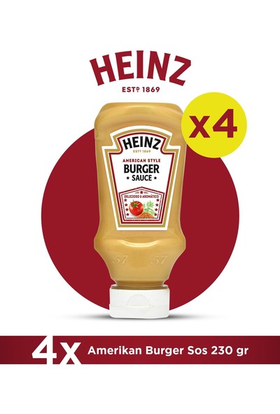 Heinz Amerikan Burger Sos 230 gr - 4'lü Paket