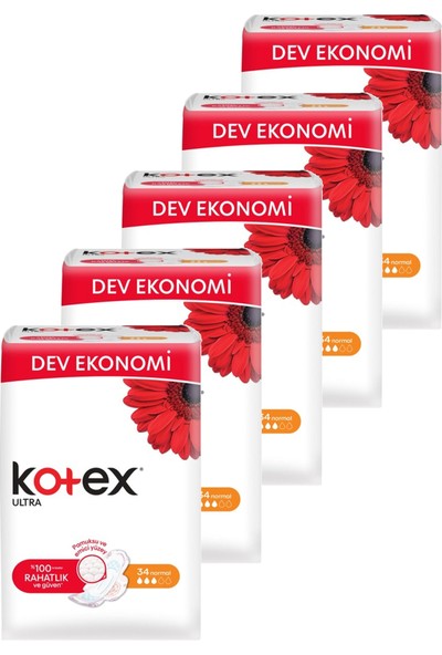 Kotex Ultra Normal Ped 34'lü 5'li Set