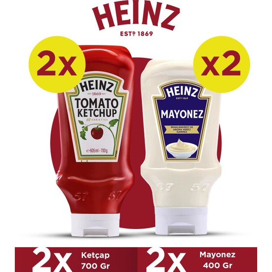 Heinz Ketçap 700 gr ve Mayonez 400 gr Fırsat Paketi (2 'li Ketçap 700 ...