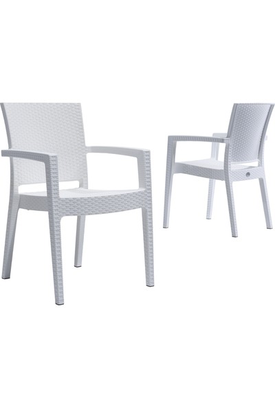 Novussi Garden Paris Rattan Sandalye -Beyaz