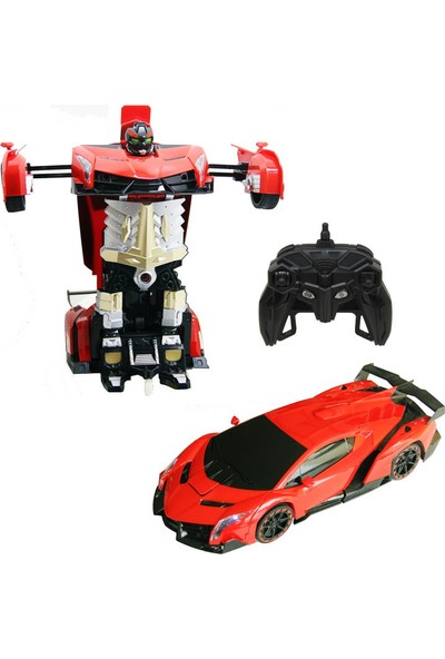 Kayyum Dönüşen Şarjlı Kırmızı Robot Araba Kayyum Dönüşen Şarjlı Kırmızı Robot Araba