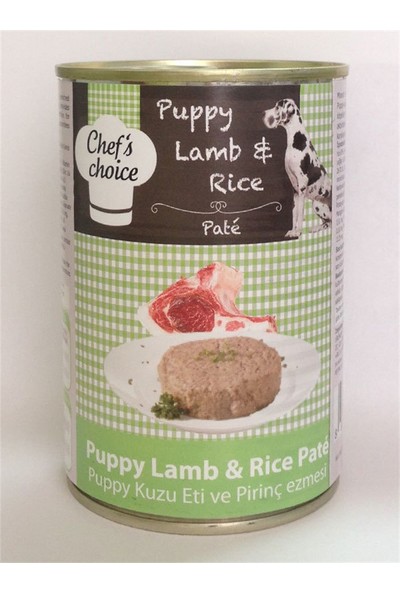 Chefs Choice Kıyılmış Kuzu Etli Konserve Yavru Köpek Maması 400 Gr Chefs Choice Kıyılmış Kuzu Etli Konserve Yavru Köpek Maması 400 Gr