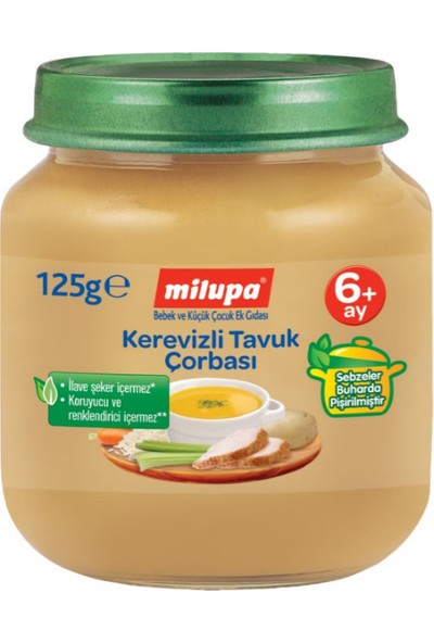 Milupa Kerevizli Tavuk Çorbası Kavanoz 125 g 6+ Ay Milupa Kerevizli Tavuk Çorbası Kavanoz 125 g 6+ Ay