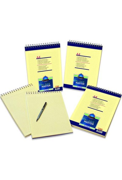 Gıpta Blok Master Spiralli Karton Kapaklı Blok.A4-100 Yaprak Kareli