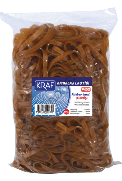 Kraf Geniş Ambalaj Lastiği %100 Kauçuk 500 gr. (940G)