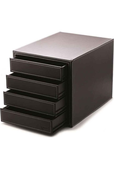Mas 3844 Evrak Dolabı Suni Deri 4 Çekmeceli Dokunmatik Kahve