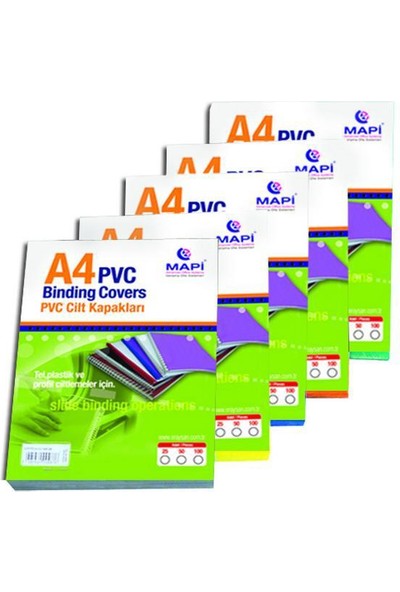 Mapi Cilt Kapağı A4 PVC 160 Micron 100'lü Paket Kırmızı Mapi Cilt Kapağı A4 PVC 160 Micron 100'lü Paket Kırmızı