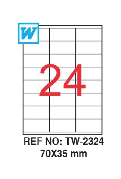 Tanex TW-2324 Lazer Etiket 70X35mm 2400 Adet Etiket Tanex TW-2324 Lazer Etiket 70X35mm 2400 Adet Etiket