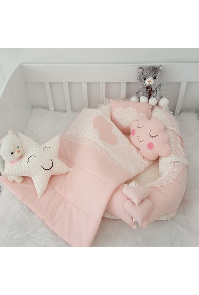 Jaju Baby Pudra Minik Yıldız Desenli 5 Parça Lüx Babynest Set
