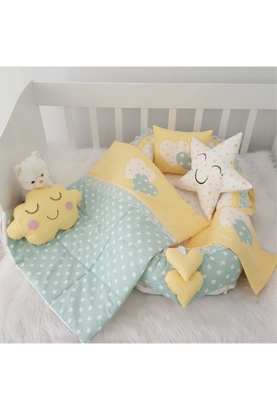 Jaju Baby Yeşil Yıldız Lüx Babynest Set Jaju Baby Yeşil Yıldız Lüx Babynest Set