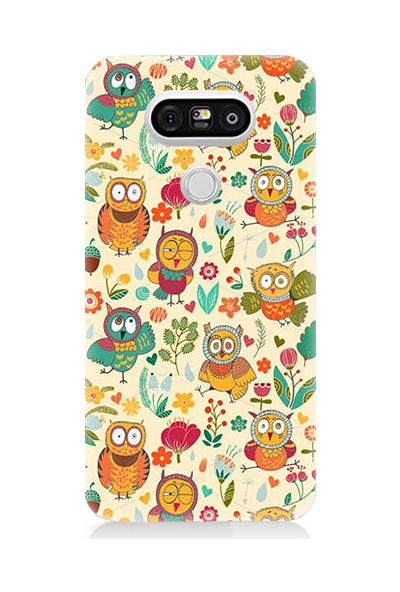 Teknomeg Lg G5 Renkli Baykuşlar Desenli Silikon Kılıf