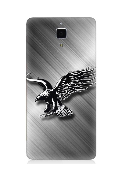 Teknomeg Xiaomi Mi4 Kara Kartal Baskılı Silikon Kapak Kılıf