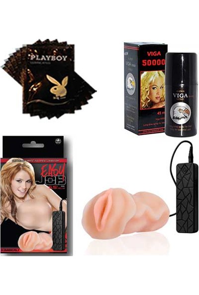 Easy Job Süper Titreşimli Realistik Suni Vajina Mastürbatör - Kimberly + Viga Cinsel Sprey + 20 Paket Playboy Kaydırıcı Jel Easy Job Süper Titreşimli Realistik Suni Vajina Mastürbatör - Kimberly + Viga Cinsel Sprey + 20 Paket Playboy Kaydırıcı Jel