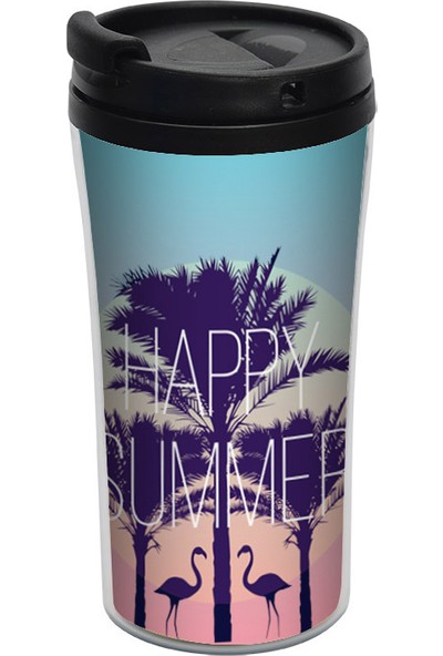 ALLMUG İç-Dış Plastik Termos - Happy Summer ALLMUG İç-Dış Plastik Termos - Happy Summer