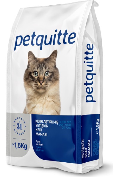 Petquitte Kısırlaştırılmış Somonlu Yetişkin Kedi Maması 1,5 Kg