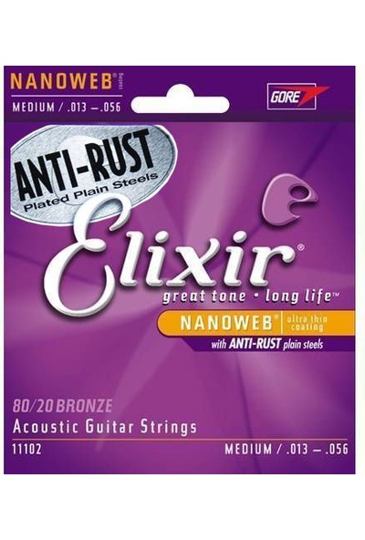 Elixir 11102 NW 80/20 Bronz Akustik Gitar Teli (13-56) Elixir 11102 NW 80/20 Bronz Akustik Gitar Teli (13-56)