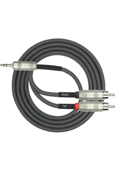 Kirlin LGY364L2MBK 3,5 mm TRS - 2 X RCA Uç Kablo 2 mt Kirlin LGY364L2MBK 3,5 mm TRS - 2 X RCA Uç Kablo 2 mt