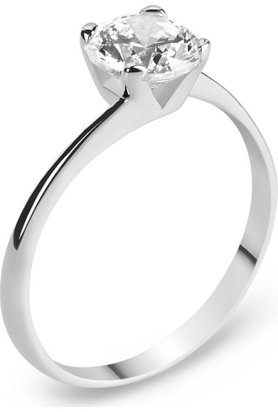 Chavin Altın 0 80 crt Özel Taşlı Tek Taş Yüzük br08by