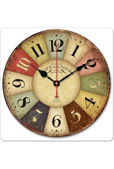 Mark Lab Ahşap Dekoratif Yuvarlak Duvar Saati 50X5