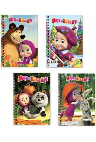 Masha and the Bear A6 80 yaprak Spiralli Not Defteri Metalize Kapak Çi Masha and the Bear A6 80 yaprak Spiralli Not Defteri Metalize Kapak Çi