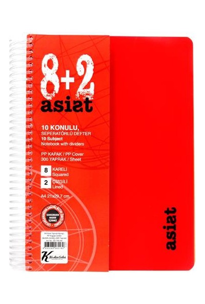 Keskin Color A4 300 Yaprak 8+2 Ayraçlı Plastik Kapak Asist Defter Keskin Color A4 300 Yaprak 8+2 Ayraçlı Plastik Kapak Asist Defter
