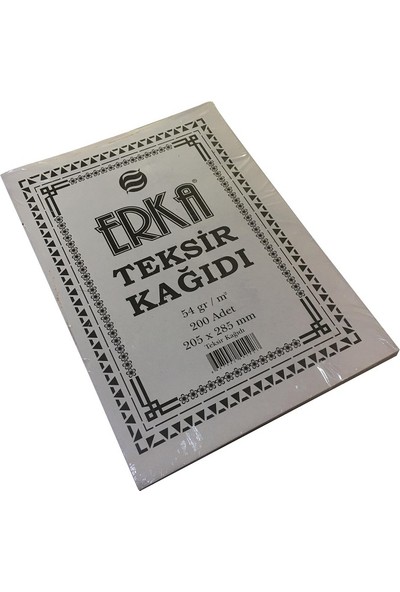 Erka Teksir Kağıdı 200 Adet 54 gr. 205x285 mm Erka Teksir Kağıdı 200 Adet 54 gr. 205x285 mm