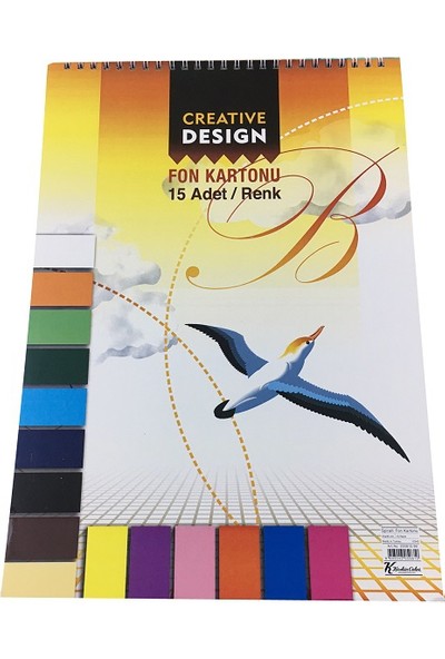 K.Color 25*35 15 Renk Spiralli Fon Kartonu K.Color 25*35 15 Renk Spiralli Fon Kartonu