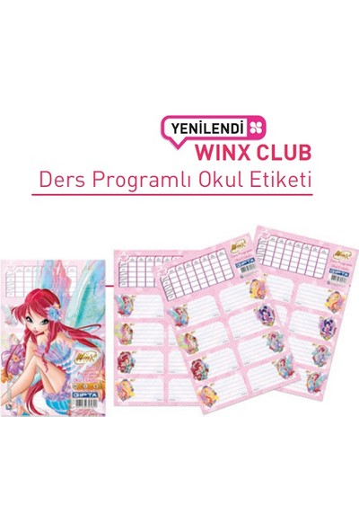 Winx Ders Programlı Okul Etiketi 8x3=24 Adet Winx Ders Programlı Okul Etiketi 8x3=24 Adet