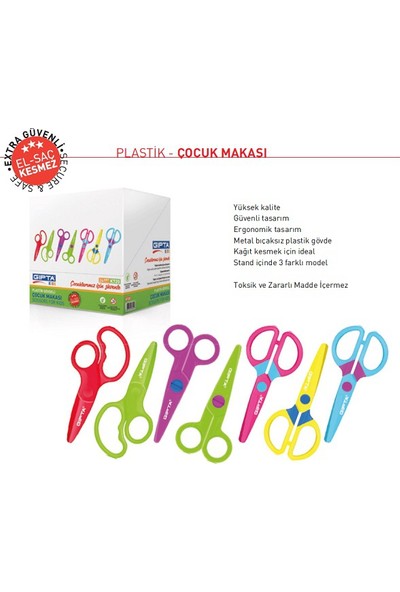 Gıpta Küt Uç Tüm Plastik Gövdeli Çocuk Makası