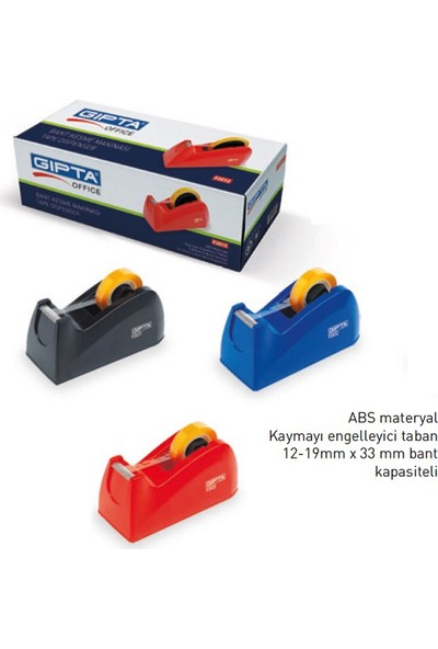 Gıpta Bant Kesme Makinesi 12-19x33 Orta Boy ABS Kırmızı