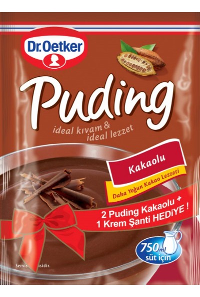 Dr. Oetker 2 Kakaolu Puding + 1 Krem Şanti Dr. Oetker 2 Kakaolu Puding + 1 Krem Şanti
