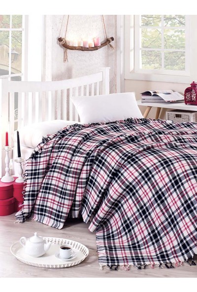 Eponj Home Çok Amaçlı Pike Battaniye İskoç Siyah-Bej