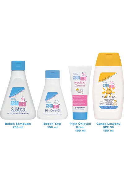 Sebamed 4'Lü Bebek Bakım Seti (Şampuan + Bebek Yağı + Pişik Kremi + Güneş Losyonu) Sebamed 4'Lü Bebek Bakım Seti (Şampuan + Bebek Yağı + Pişik Kremi + Güneş Losyonu)
