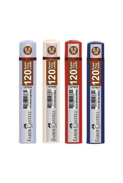 Faber-Castell 120'li Kalem Ucu 0.5 Koyu Kırmızı Kutu Rengi