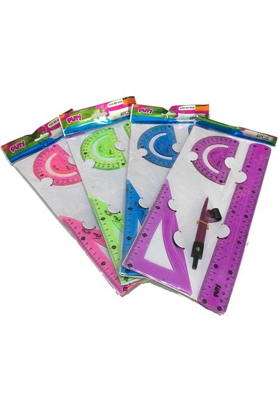 Puti Flexi Silikon Kırılmaz Çizim Seti Cetvel Takımı Pergelli Puti Flexi Silikon Kırılmaz Çizim Seti Cetvel Takımı Pergelli