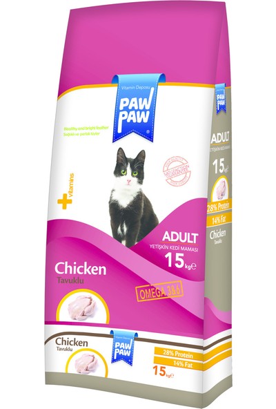Paw Paw Tavuk Etli Yetişkin Kedi Maması 15 Kg