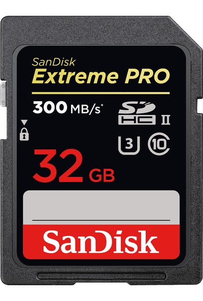 Sandisk Extreme Pro 32GB 300MB/s Class 10 UHS-II SDHC Hafıza Kartı SDSDXPK-032G-GN4IN Sandisk Extreme Pro 32GB 300MB/s Class 10 UHS-II SDHC Hafıza Kartı SDSDXPK-032G-GN4IN