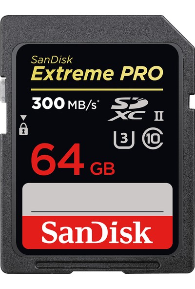 Sandisk Extreme Pro 64GB 300MB/s Class 10 UHS-II SDHC Hafıza Kartı SDSDXPK-064G-GN4IN Sandisk Extreme Pro 64GB 300MB/s Class 10 UHS-II SDHC Hafıza Kartı SDSDXPK-064G-GN4IN