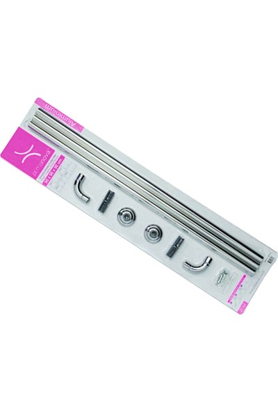 Primanova Köşe Banyo Perde Borusu Alüminyum Krom Primanova Köşe Banyo Perde Borusu Alüminyum Krom