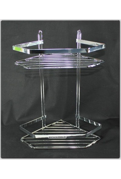 Lider Beşgen Lamalı İki Katlı Köşe Raf