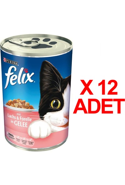 Felix Somon Alabalık Kedi Konservesi 400 Gr X 12 Adet Felix Somon Alabalık Kedi Konservesi 400 Gr X 12 Adet