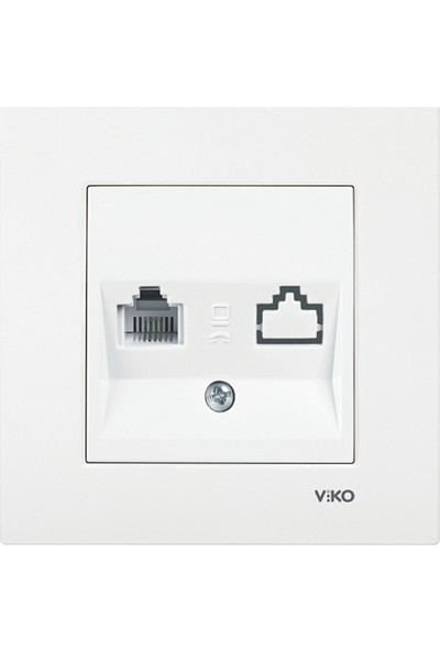Viko Karre Beyaz Nümeris Telefon Prizi Rj 11 Çerçeveli