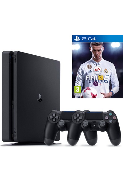 Sony Ps4 Slim 500Gb Oyun Konsolu + Fifa 18 + 2. Kol-Türkçe Menü