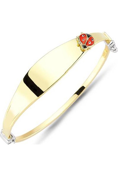 Sembol Gold Altın Çocuk Kelepçe Ugurböcek'Li Model İsim Yazılır Sembol Gold Altın Çocuk Kelepçe Ugurböcek'Li Model İsim Yazılır