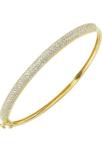 Sembolgold 14 Ayar Altın Kelepçe 3 Sıra Taşlı Model Çift Kilit Sistemli Sembolgold 14 Ayar Altın Kelepçe 3 Sıra Taşlı Model Çift Kilit Sistemli