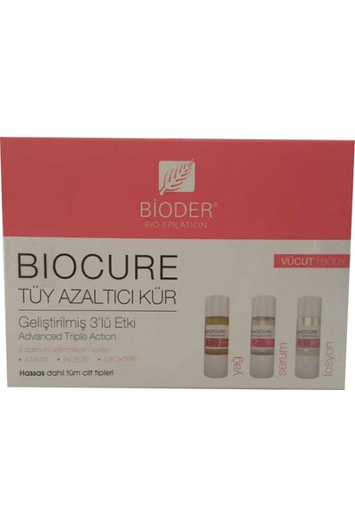 Bioder Biocure Tüy Azaltıcı Vücut Kürü 3X10 Bioder Biocure Tüy Azaltıcı Vücut Kürü 3X10