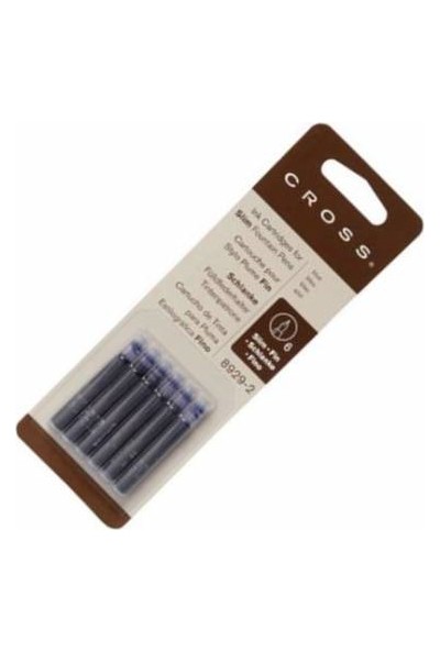 Cross 8929-1 Slim Dolma Kalem İçin İnce Dolma Kalem Kartuş 6' Lı Blister Siyah Cross 8929-1 Slim Dolma Kalem İçin İnce Dolma Kalem Kartuş 6' Lı Blister Siyah