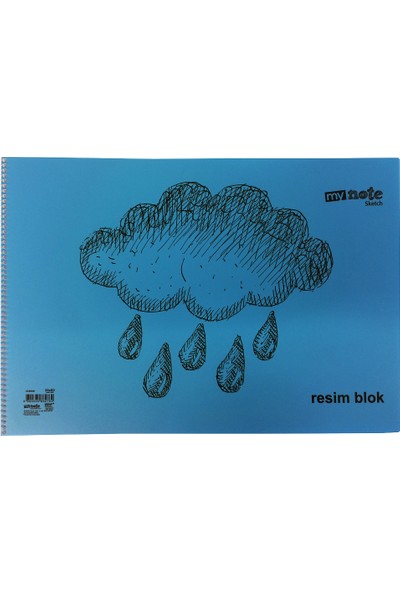 My Note Sketch 120Gr 35 X 50 Cm 30 Yaprak Resim Blok Mavi Bulut Uc300210